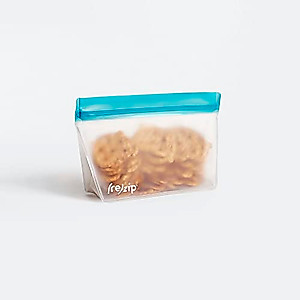 rezip 3-Piece Stand-Up Reusable Bag Bundle | BPA-Free, Food Grade, Leakproof, Freezer and Dishwasher Safe | Quart (1), 2-Cup (1), Snack (1) | Aqua