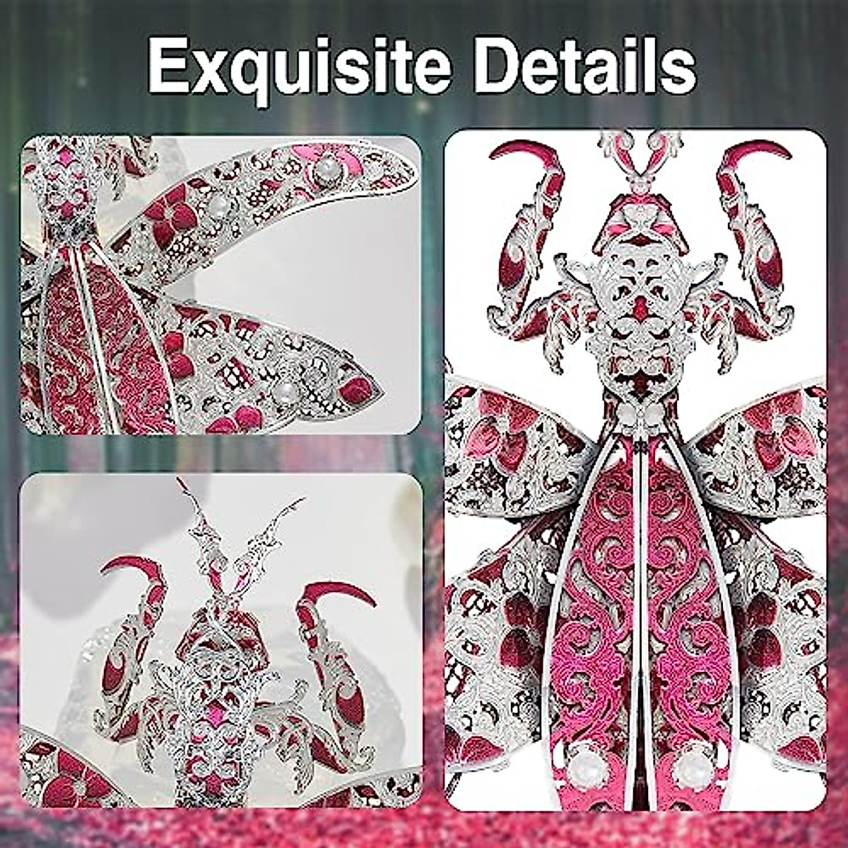 JOMIOD 3D Metal Puzzle, Mantis Metal Model Kits, Insect Themed Animal Fashion Brooch Assembling DIY 3D Puzzles to Build, 3D Model Building Kits for Teens and Adults, Decoration Gift