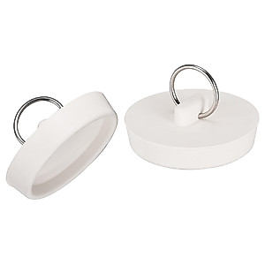 uxcell Rubber Sink Plug, Drain Stopper White Fit 48-49.5mm with Hanging Ring for Bathtub Kitchen and Bathroom 2pcs