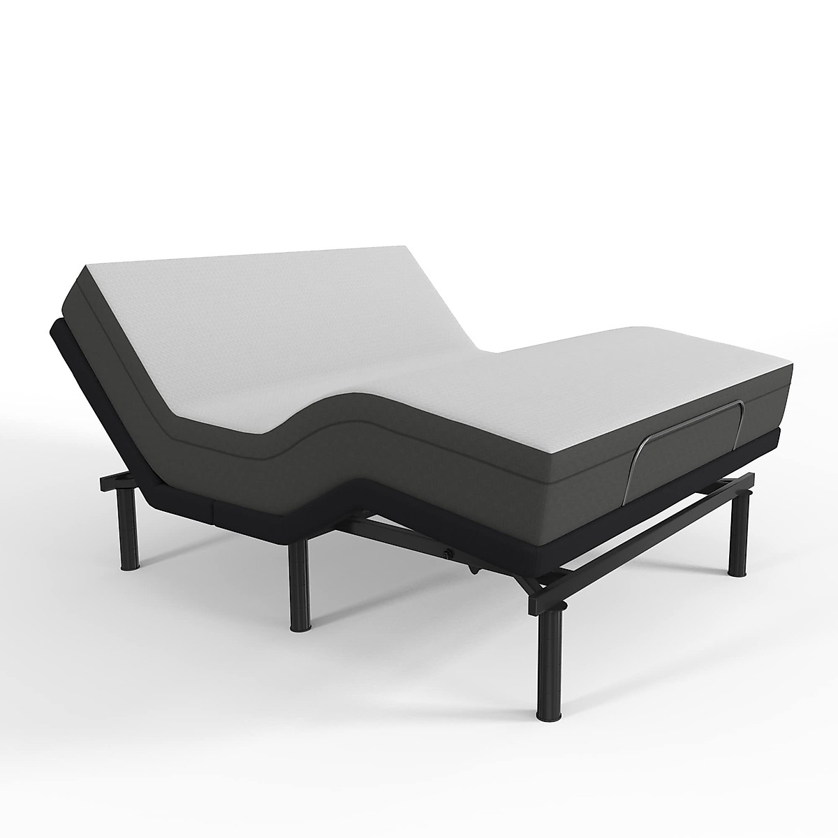 Blissful Nights e3 Queen Adjustable Bed Base Frame with 10" Medium Firm Gel Infused Memory Foam Mattress