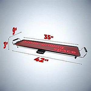 Premium Heavy Duty 35” Electric Portable Nonstick Teppanyaki Hibachi Grill Leurex Extra Large Table Top Griddle BBQ Barbecue Indoor Outdoor Camping with Adjustable Temperature
