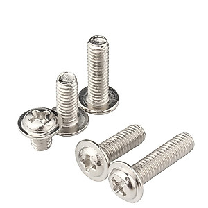 Metric M4 Knobs Screws for Chinese Konbs Pulls Handles, Washer Head Bolts Phillips Drive PWM Machine Screws for Metric M4 Holes Cabinet Door Knob Pull Handle (M4 x 35mm, 50 Pcs)