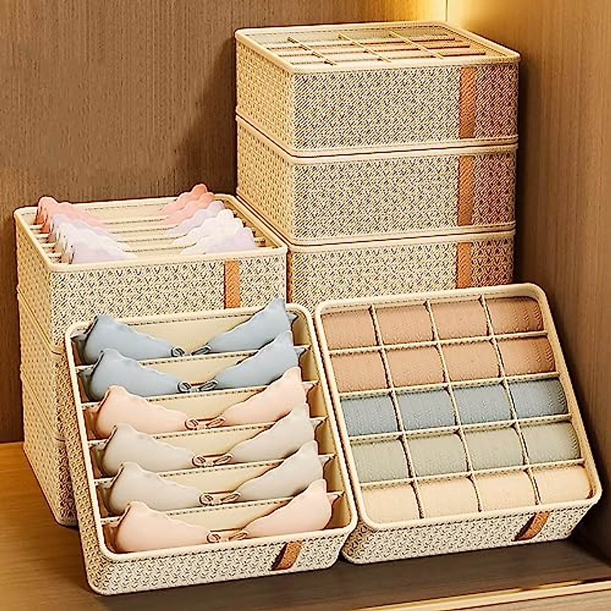 Ke1Clo Underwear and Socks Storage Box, Drawer Divider Sock Organizer Underwear Organizer for Storing Underwear/Socks/Briefs