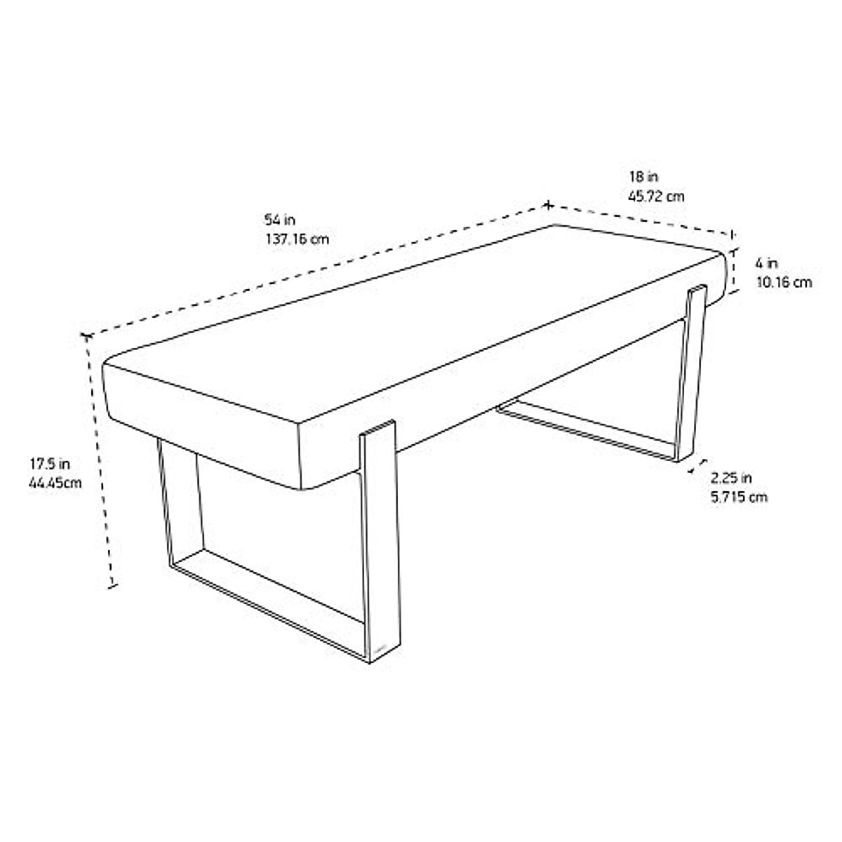 VANT Upholstered Bed Bench - Velvet Antique Blue - Brushed Nickel - Contemporary Modern, Accent Bench for End of Bed, Hallway, or Entryway