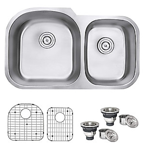 Ruvati 34-inch Undermount 60/40 Double Bowl 16 Gauge Stainless Steel Kitchen Sink - RVM4600