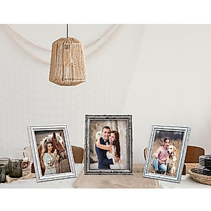 ELSKER&HOME 8 x 10 Picture Frame Set of 3, Rustic Farmhouse Distressed Retro Style Photo Frame for Wall Mounting and Tabletop,Wooden Frame for Gifts