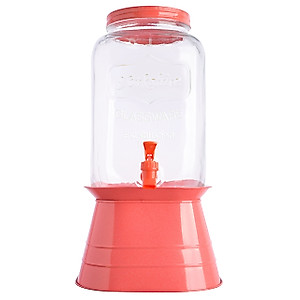 Gibson Home Chiara Coral 2 GL Mason Beverage Dispenser