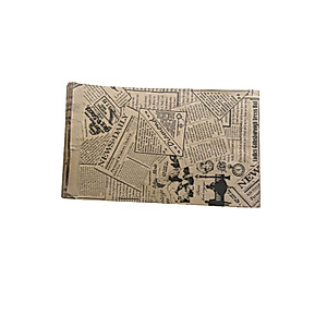 50 Qty 6" x 9" Newspaper Print Flat Plain Paper Gift Bags or Patterned Decorative Bags for candy, cookies, merchandise, pens, Party favors, showers, holidays, events and gifts