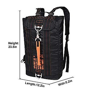 Greencity AIR Force Parachute Buckles Rucksacks Flight Gear Bag Tactical Backpack Deployment Bag,Black
