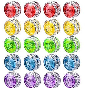 30 Pcs Light up Yo Yo Responsive Ball Beginner Level LED Responsive Ball Plastic Bearing Ball for Birthday Party Favors Goodie Bag Fillers Christmas Stocking Stuffers, Random Colors(Elegant Style)
