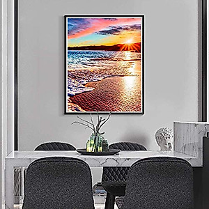 WTTOKMPE Acrylic Paint Paint by Numbers for Adults, DIY Painting Paint by Numbers Kits on Canvas 16x20inch (Beach)