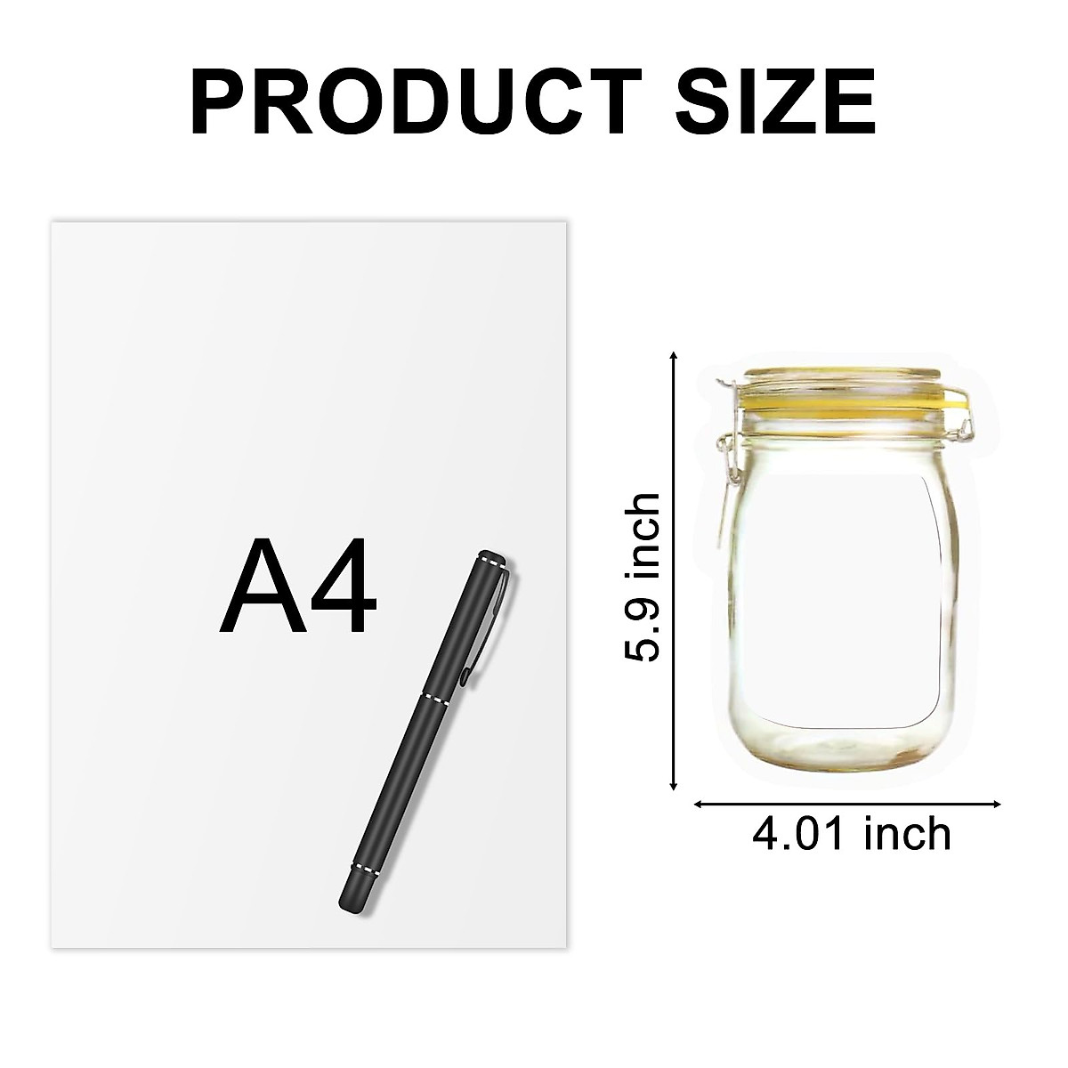 16Pcs Mason Jar Bags (5 oz) - Reusable Ziplock Seal, Leak-Proof Food Storage Bag for Kitchen, Travel, Camping & Picnics(Small)