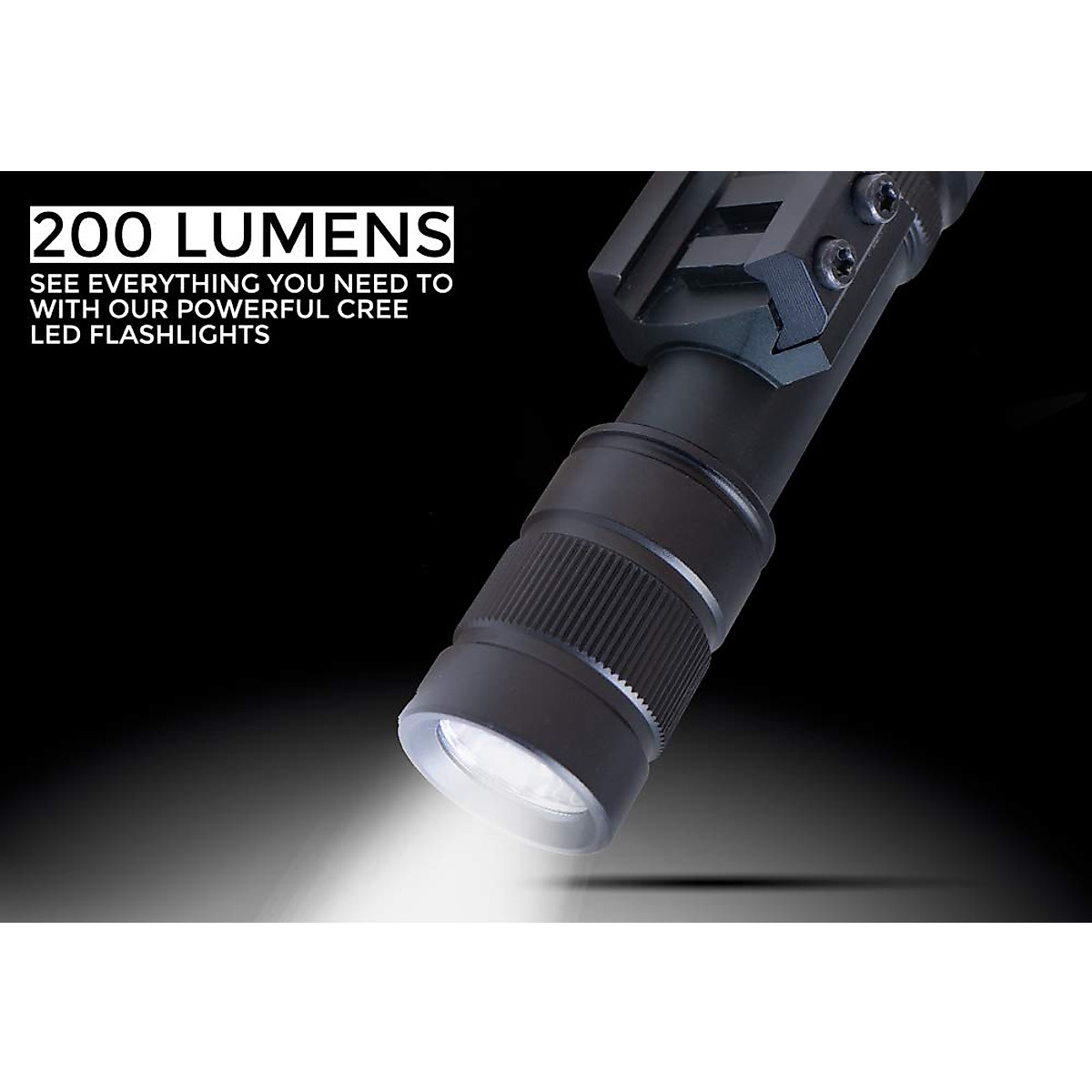 Monstrum F200 200 Lumens Flashlight with Remote Pressure Switch and Picatinny Rail Mount | for Rifles and Shotguns