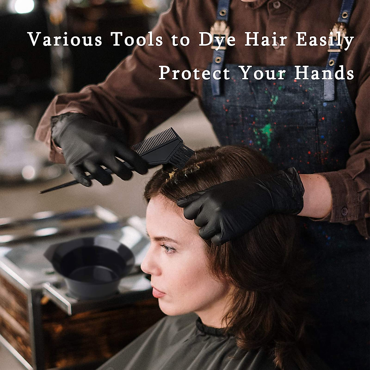 NEPAK 24 Pieces Professional Salon Hair Coloring Dyeing Kit,Hair Dye Brush and Bowl Set,for Hair Coloring Hair Dye Tools