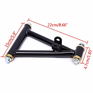 DOONARCES 220mm Front Suspension Upper/Lower Swingarm Kit Go Kart Front Suspension Swingarm Assembly Fit ATV Go Kart Buggy Quad Bike 3 Holes, Black+Red