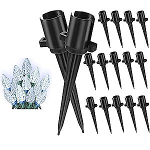 Dazzle Bright 5.5 Inch 100 Pack Christmas Light C9 Stakes + 100 LED 66 FT C9 Christmas String Lights