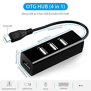 GeeekPi Pi Zero 2 W Case Kit with Pi Zero 2 W Case, Power Supply, Heatsink, 20Pin GPIO Header, 4 Port USB Hub, ON/OFF Switch Cable for Pi Zero 2 W/Pi Zero W/Pi Zero