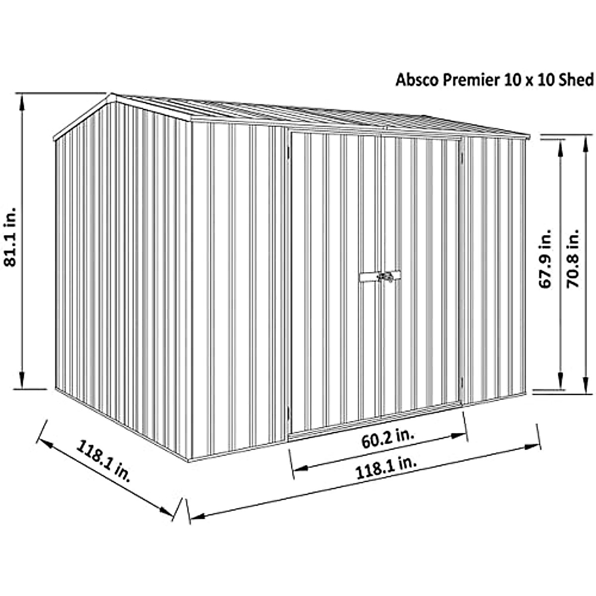 Outdoor Storage Shed, Storage Shed and Tool Shed Storage Sheds 10 x 10 ft. Galvanized Steel & Metal Storage Shed