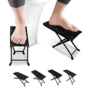 FIGO One Pair Folding Squatting Stool | Multi-Function Foldable 7-9" Height Squatting Toilet Step Stool | Multi-Function Toilet Stool Portable Step for Home Bathroom (Black)
