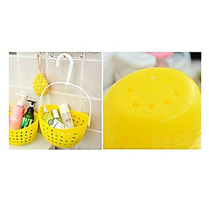 Zerodeko 2pcs 3- Tier Shower Caddy Bathroom Hanging Basket Rack Kitchen Storage Organizer (Yellow)
