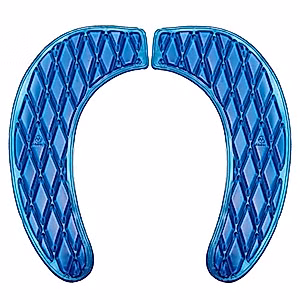 Morvat Washable Gel Toilet Seat Cover, Padded Riser Cushion for Toilets & Commode Chair, Maximum Pain Relief Comfort & Support, Adhesive Raised Donut Pad for Elderly & Handicapped, Blue