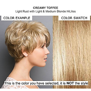 Bundle - 5 Items: Tatum Wig by Amore, Christy's Wigs Q & A Booklet, 2oz Travel Size Wig Shampoo, Wig Cap & Wide Tooth Comb - Color: CREAMY TOFFEE