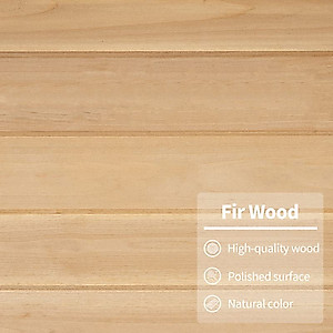 MCombo Small Outdoor Wood Storage Cabinet, Little Garden Wooden Tool Shed with Latch, Outside Waterproof Tool Cabinet for Patio, Backyard (27" x 19.7" x 46") 0701 (Beige)