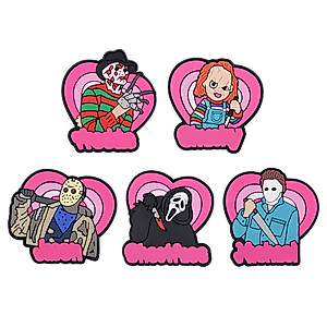 30 Pieces Sets Skull Face Shoe Cartoon Charms Horror Movie Anime Shoes Decorations Drawing Rainbow Shoes Accessories