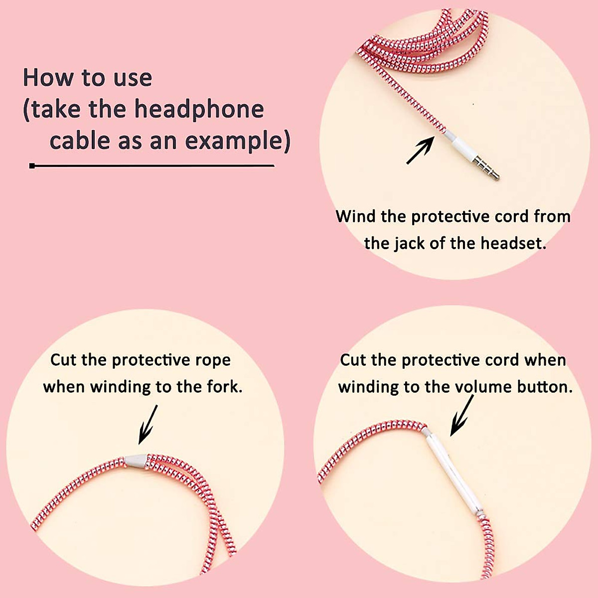 Cable Protector Animal Proof Wire Repair, Cord Protector for Pets Headphone Saver Spiral Cable Wrap Strain Relief, Cord Sleeve for Phone Cable USB Date Cable, 60 inches, 2 pcs, Silver-Red-Blue