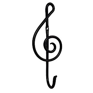 Purpledip Iron Door Wall Hook Hanger Music Note: for Clothes Keys Chimes Photos Decoration (12459B)