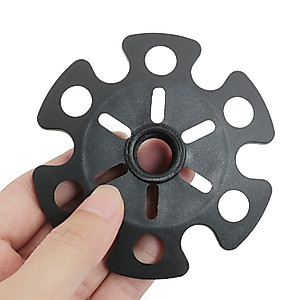 MEETOOT 6pcs Big Rubber Pole Tip Protectors Trekking Pole Mud Snow Baskets, Replacement Accessory for Ski Pole, Black