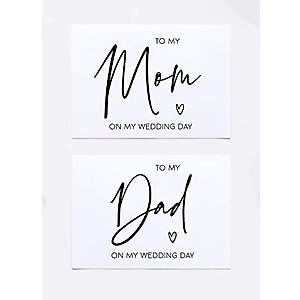 To My Mom To My Dad On My Wedding Day Card Set Modern Wedding Cards for Parents of Bride and Groom