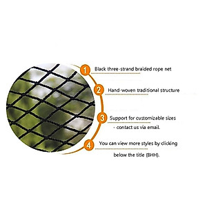 Child Safety Net, Balcony Stairway Banister Stair Rail Net Black Rope Net Indoor Railings Stairs Playground Net Stairs Safety Netting, Fall Protection Net 8cm/6mm ( Color : 8cm , Size : 1*3m(3*10ft) )