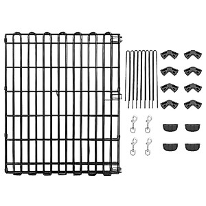 Amazon Basics Foldable Octagonal Metal Exercise Pet Play Pen for Dogs, Fence Pen, No Door, Small, 60 x 60 x 30 Inches, black