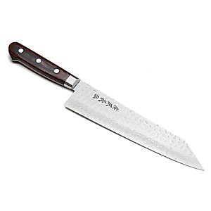Yoshihiro VG-10 Hammered Damascus Kiritsuke Sword Tip Multipurpose Japanese Chef Knife 8.25 inch - Western Style Mahogany Handle