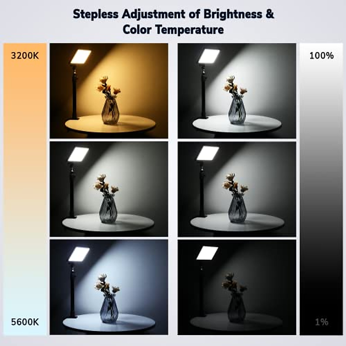 Key Light, Dazzne D20 Video Conference Lighting, Streaming Lighting Dimmable Bi-Color 3200-5600k Video Light with Mini Tripod for Broadcast/Zoom Meetings/Game/Tiktok