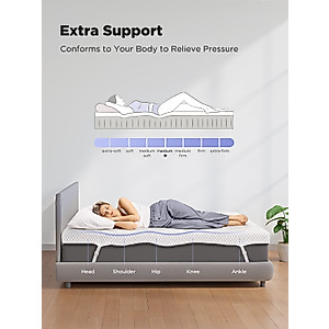 PERLECARE 3 Inch Gel Memory Foam Mattress Topper for Pressure Relief, Premium Soft Cooling Sleep, Non-Slip Design with Removable & Washable Cover, CertiPUR-US Certified - Twin XL