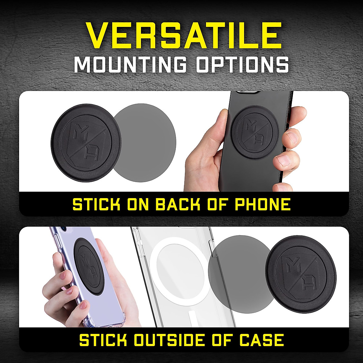 Mob Armor Magnet Flex Plate - Magnetic Phone Mount for iPhone, Android, Ipad and Tablets, Wireless Charging- 2mm Thick Metal Plate - Replacement Face Plate Holder, and Car/Truck Use.