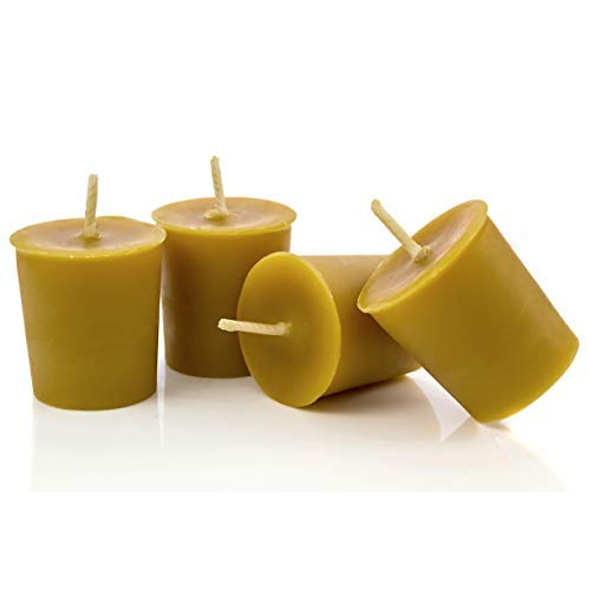 Alternative Imagination Premium 100% Pure, Natural Beeswax Votive Candles - Pack of 4