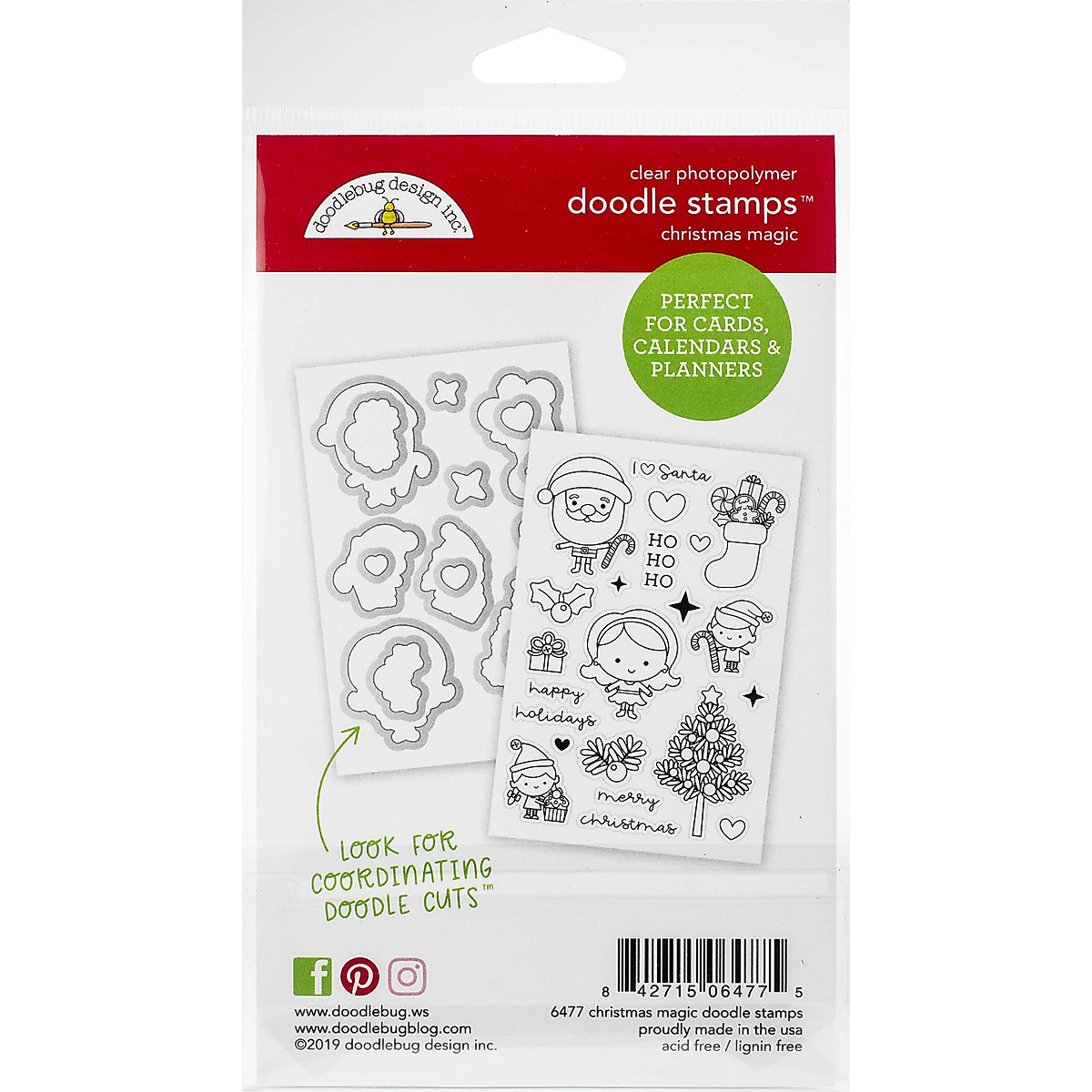 DOODLEBUG DESIGN INC. 6477 Doodle Stamps Clear Xmas, Christmas Magic