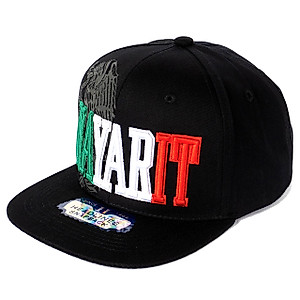 Mexican Hat Mexico State Federal Name Embroidered Snapback Flat Bill Baseball Cap (State-Nayarit) Black