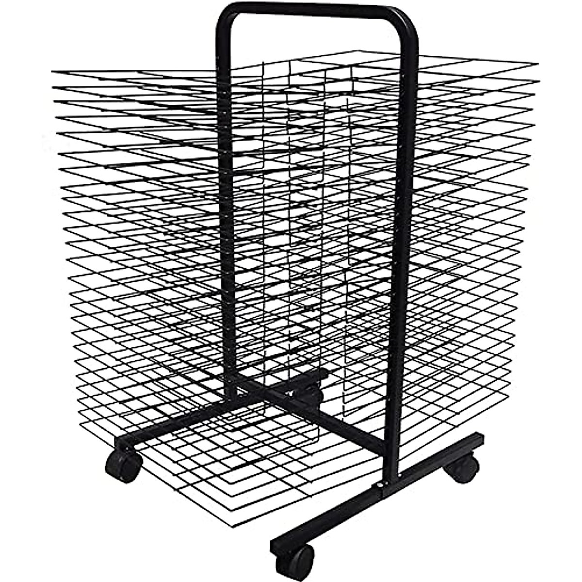 CENAP Art Drying Rack, Mobile Drying Rack for Artwork with Wire Rack, Mobile Classroom, Art Studio, Drying and Printing Rack (Size : 50-Layer)