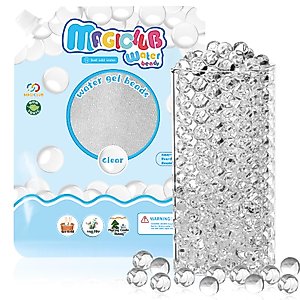 MAGICLUB 120,000 Clear Super Absorbent Polymer Beads, Round, Non-Toxic for Vase Filler, Soilless Planting, Wedding Centerpiece Floral Arrangement