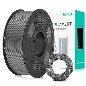 SUNLU 3D Printer Filament PLA Plus 1.75mm, SUNLU Neatly Wound PLA Filament 1.75mm PRO, PLA+ Filament for Most FDM 3D Printer, Dimensional Accuracy +/- 0.02 mm, 1 kg Spool(2.2lbs), Grey