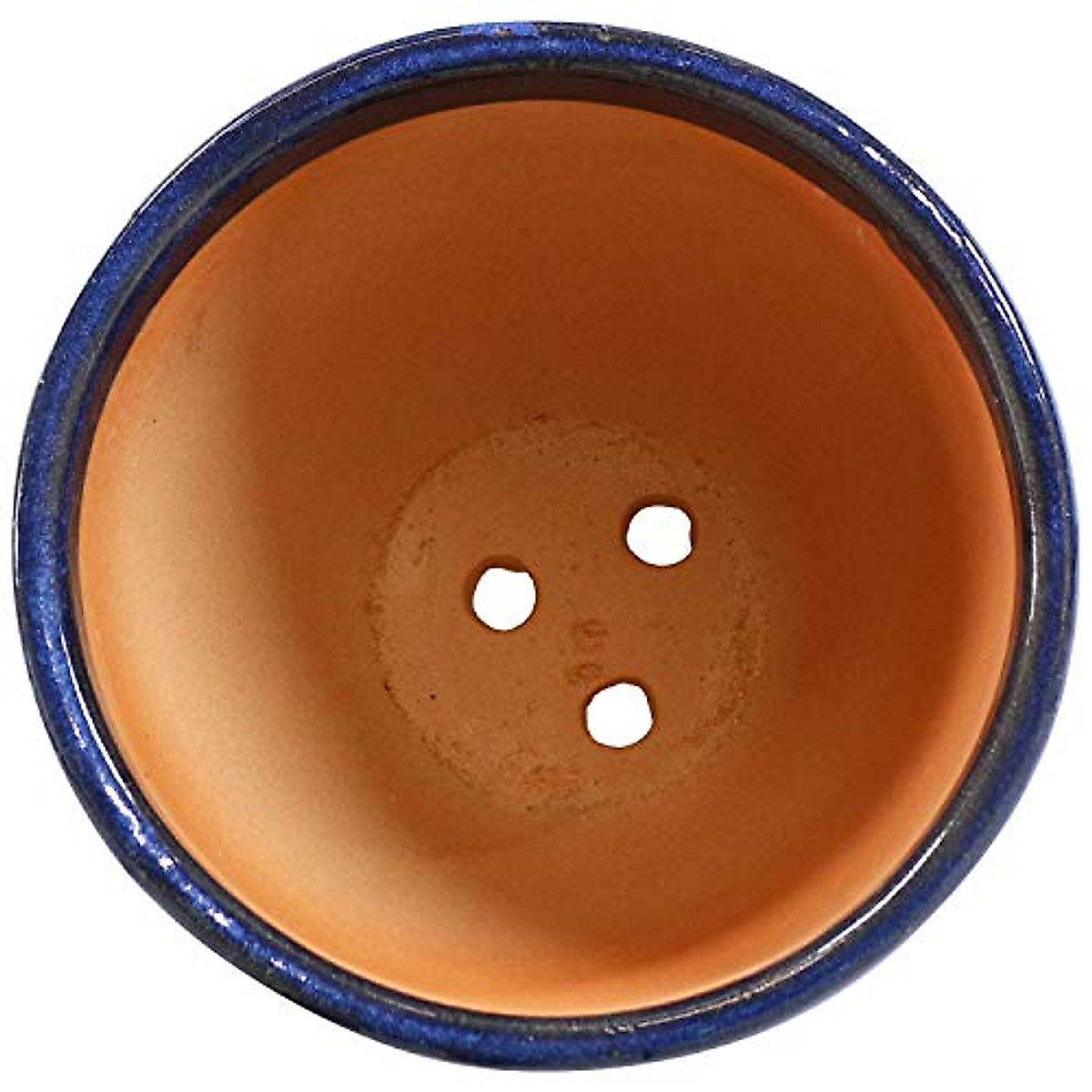 Sunnydaze Large Ceramic Planter - Indoor or Outdoor Plant Pot with Drainage Holes - Imperial Blue Glaze Finish - 13" - Resort