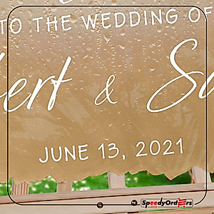 SPEEDYORDERS Garden Garland Welcome to Our Wedding Sign - Personalized Wedding Welcome Sign - Custom Wedding Reception Signs - Wedding Poster (Wedding Sign 6, Paper)