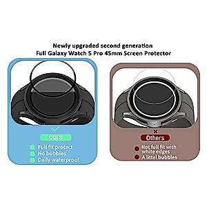 [4 Pack] Updated SPGUARD Full Protective Screen Protector for Galaxy Watch 5 Pro 45mm,Tempered Glass Film All Around Coverage Cover ONLY Compatible With Samsung Galaxy Watch5 Pro 45mm (NOT for Other Models)