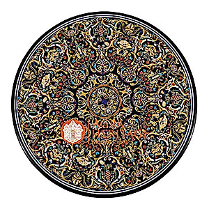 Marble Center Outdoor 58"x58" Inches Dining Table Top Stunning Collectible Inlay Design