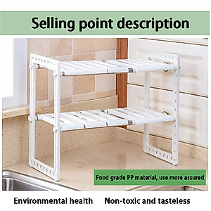 LEAYAN Under Sink Storage Under Sink Organizer Kitchen,Expandable Home Organizer Rack,Multifunctional Under Sink Organizer Home Storage Rack,for Bathroom Under Sink Rack Shelf, White 60 * 26 * 38cm