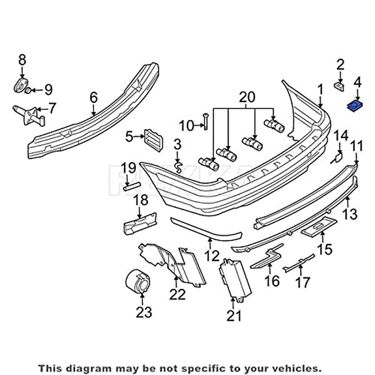 Rexka 25 pcs Fender Liner Bumper Cover Splash Shield U Type Nut Clip Compatible with BMW 07129904150 E36 E46 E60 E63 E88 E90
